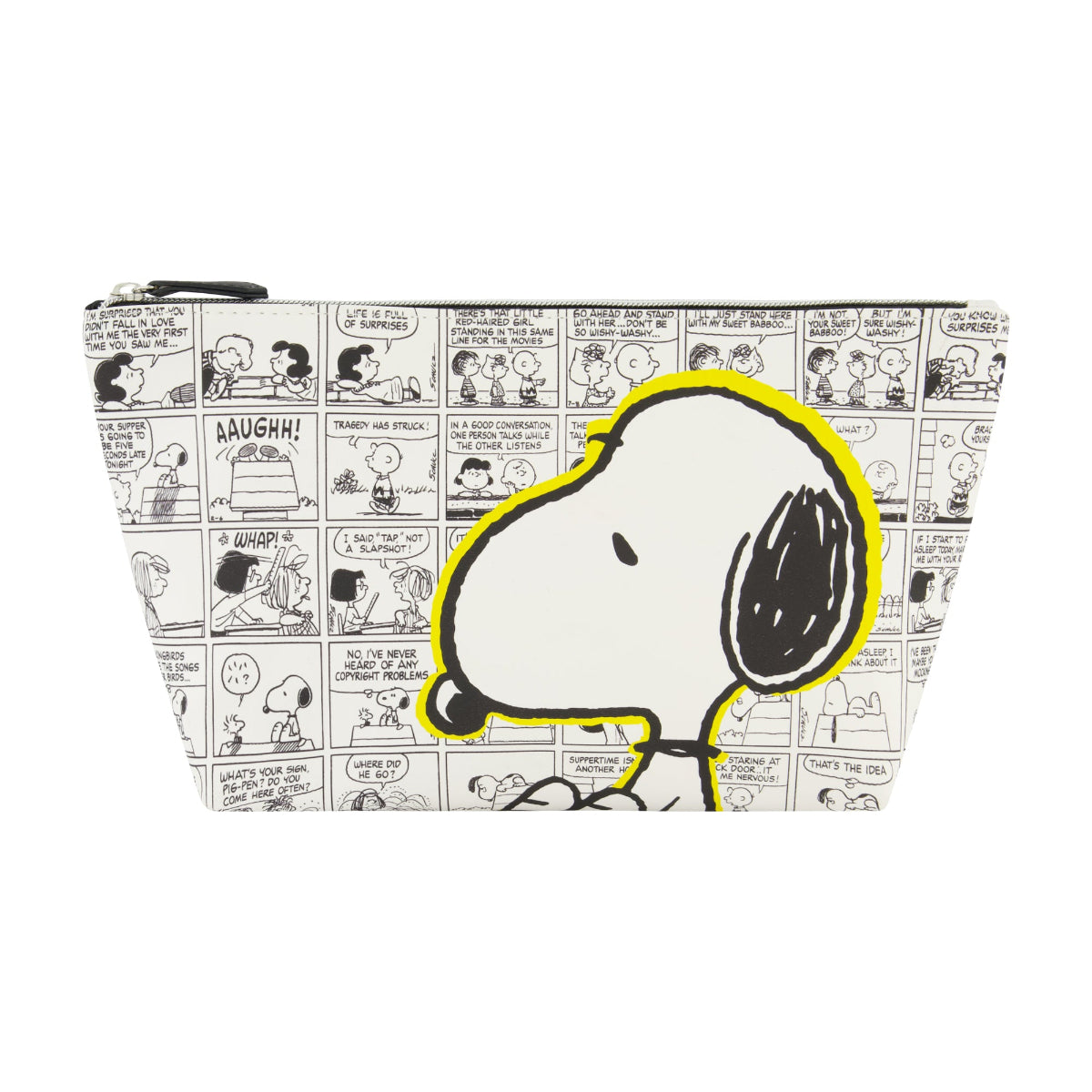 Peanuts Snoopy Comic Strip White Cosmetic Travel Bag