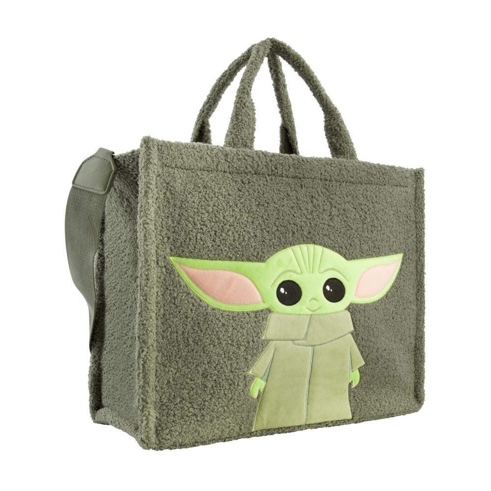 Star Wars Grogu Sherpa Travel Green Tote Bag